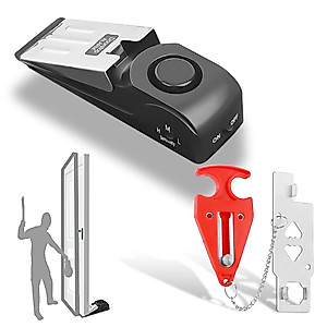 AceMining Upgraded Portable Door Lock & Black Door Stop Alarm