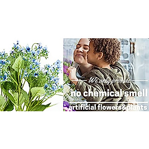 Artificial Faux Blue Flowers Tall Wedding Picks Faux Stems 24.4"(WildHydrangeaSpray) Floral Arrangement Rustic Decoration Crafts Home Decor Holiday Wedding Parties 6Packs (Blue)