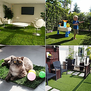 MNKNENG 9 Packs Artificial Grass Turf Tiles for Patio 12x12 Inches Fake Grass for Patio Self-draining Interlocking Grass Tiles for Balcony Backyard Patio Indoor Outdoor Flooring Lawn