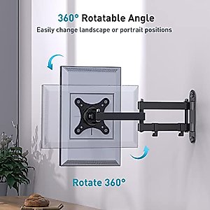 Mount for Echo Show 15, Letlar Wall Mount Bracket for Amazon Echo 15 and 15"-30" Monitor TVs, Rotation Tilt Swivel and Extend up to 16", Mounting Bracket with Heavy Duty Arm Holds up to 22lbs