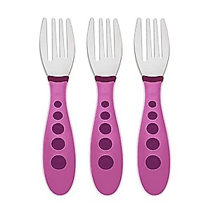 NUK First Essentials Kiddy Cutlery Forks (3 Count (Pack of 1) Purple)