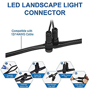 Mutois Low Voltage Landscape Lights 7W Landscape Lighting Waterproof Landscape Spotlights Yard Lawn Garden Outdoor 900LM Warm White Landscape Lights with Spike Stand(10-Pack with Connectors)