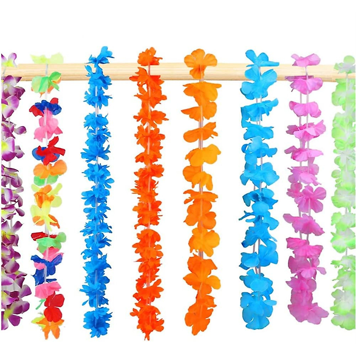 TSMJUWND Hawaiian Leis 100Pcs for Hawaii Tropical Luau Party Decoration(Colorful)