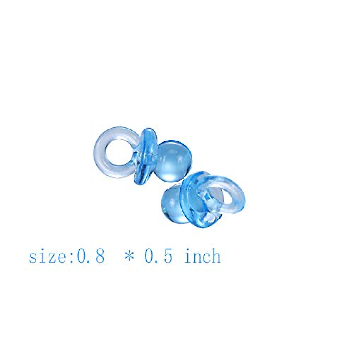 12 Pack Candy Bottles 10 Yards Ribbon and 48 Pack Acrylic Mini Pacifiers for Baby Shower Party Favors Decorations and Supplies by WeddParty (Blue A, 12)