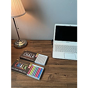 Huntz Dustless Chalk With Microfiber Eraser (Washable & Reusable) (12 White Chalks 12 Colored Chalks With Eraser)