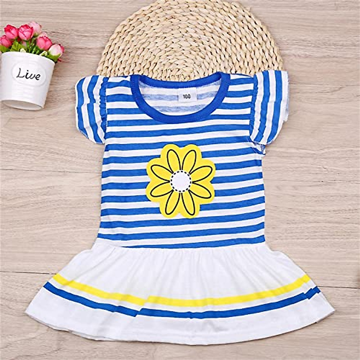 Infant Baby Girls Summer Clothes Outfits 2-7 Years Old Kids Ice Cream T-Shirt Tops and Plaid Short Pants Set (4-5 Years Old, Yellow)