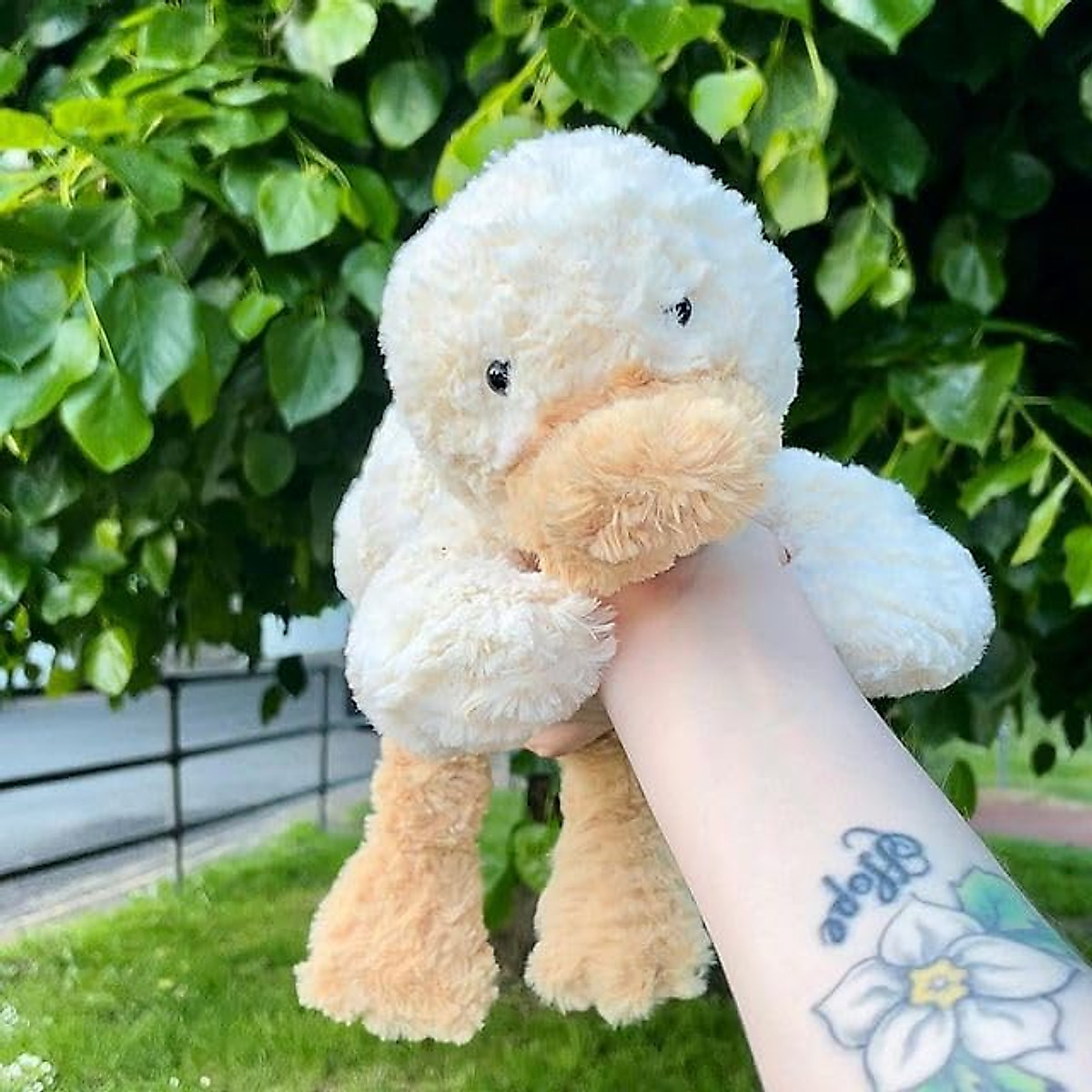 EASELR WeightedPlush Cute Duck Stuffed Animals, Soft White Duck Plush Pillows Kawaii Hugging Squishy Duck Plushie Toys Gifts for Kids