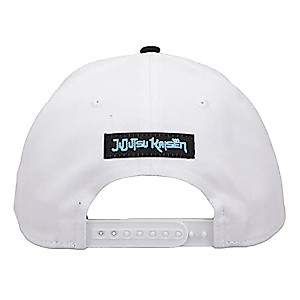 Jujutsu Kaisen Gojo Men's Black & White Baseball Cap with Light Blue Underbill
