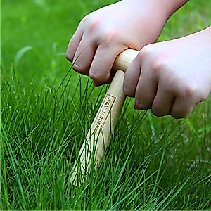 N&V Gardening Tools Set, 3 Pcs Garden Tools Set, Nickel Plated Stainless Steel Heavy Duty Gardening Tools Kit, Hand Trowel, Dibble and Hand Rake