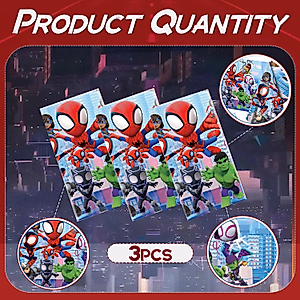 CORODER 3PCS Spidey Party Tablecloth Birthday Party Table Cover Party Supplies for Boys Girls Birthday Decorations
