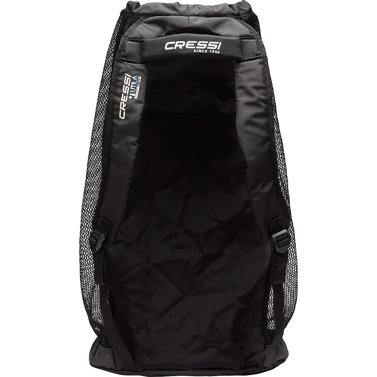Cressi Heavy Duty Mesh Backpack 85 liters Capacity for Snorkeling, Water Sport Gear | Utila: designed in Italy, Black, One Size (UB937000)