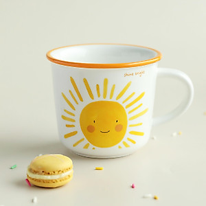 TREEWOO Cute Sunshine Mug 12oz Good Morning Ceramic Cup with Handle Coffee Tea Milk Water Mug Gift for Men Women Dishwasher and Microwave Safe (Sunshine)
