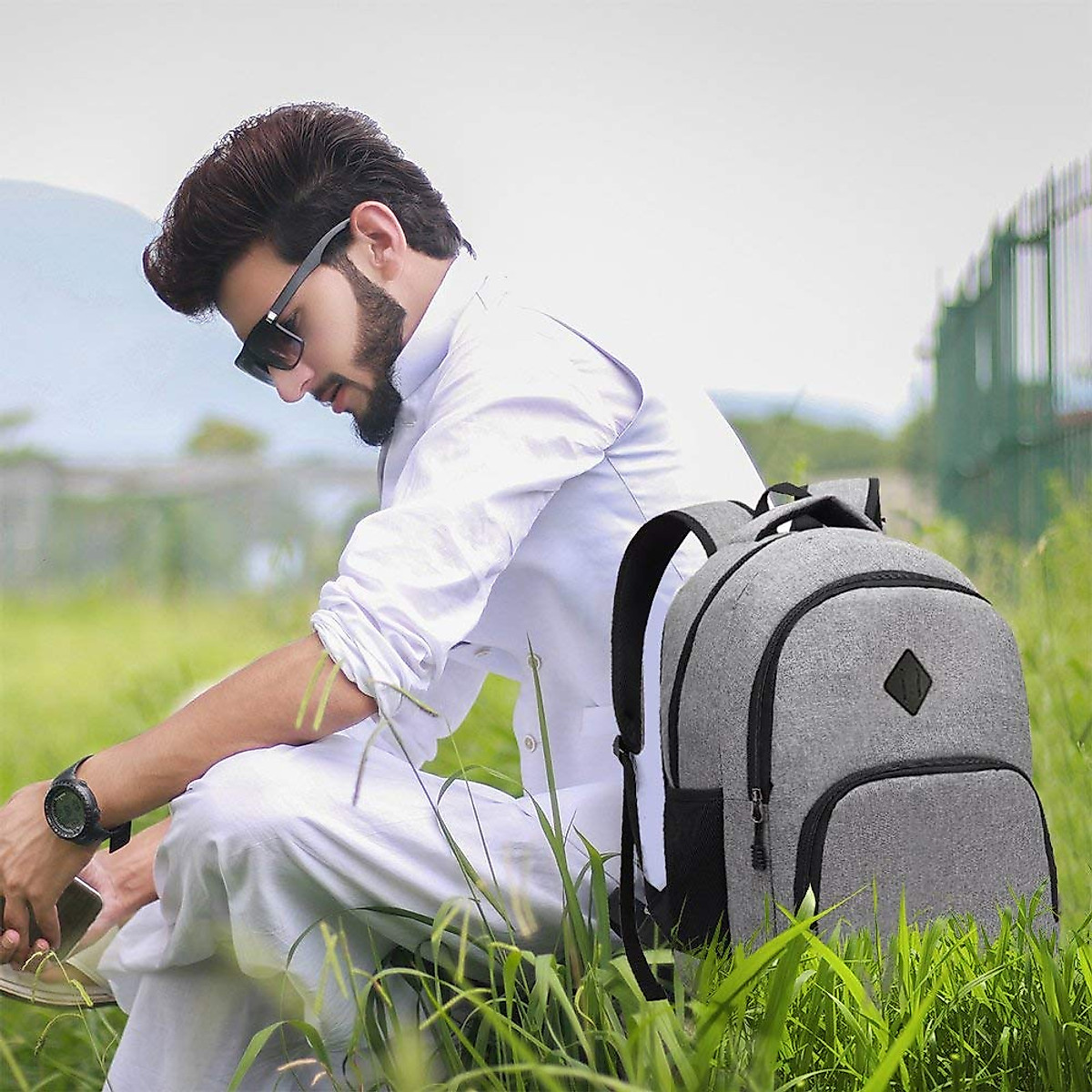 Oberhoffe Laptop Backpack Travel Backpack with USB Charging Port Anti Thief/Water Resistant College School Bookbag for Women Men Business Backpack Fit 15.6 inch Notebook (Grey)