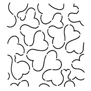 Quilting Stencils for Machine and Hand Quilting - 2 Quilting Stencils for Background Patterns - Rose Stipple, Heart Stipple Plastic Quilt Stencil Set with Guide