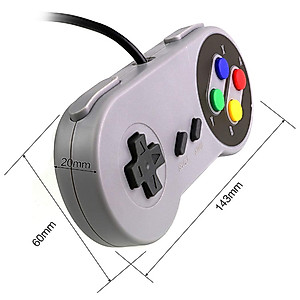 Cotchear 2 Packs USB Wired Controller for for Classic Super Nintendo NES SNES Game Pads for Windows PC Computer Control