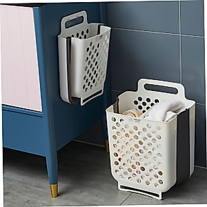 Alipis 1 Set Wall Hanging Laundry Basket Plastic Laundry Basket Laundry Storage Basket Plastic Bins Storage Baskets Large Wall Mounted Laundry Basket Wall Laundry Hamper Clothes Basket Pp
