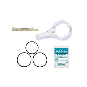 IPW Industries Inc. RO System Service Kit (L3OWS): (3) O-Rings, (1) Sanitizing Pack, (1) Silicone Lubricant, (1) Wrench