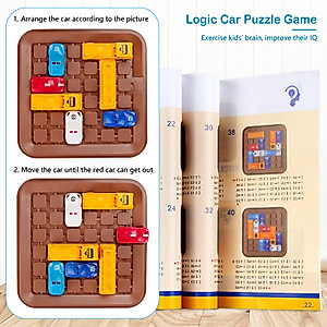 HOSFROLL Board Games, Logic Brain Car Heavy Traffic Game Smart Math Travel Game Card Puzzle Game Toys for Kids 5 and Up