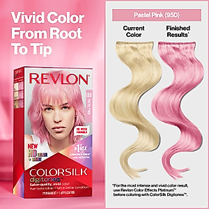 Bundle of Revlon Colorsilk Digitones with Keratin Hair Color in 95D Pastel Pink + Revlon Color Effects Highlighting Kit in 60 Platinum
