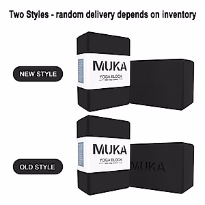 Muka 4 Pack Black Yoga Blocks 9 x 6 x 4 Inch, High Density EVA Foam Yoga Brick for Meditation, Pilates
