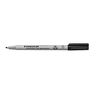 Staedtler Lumograph Non-Permanent Wet Erase Marker Pen, Broad Tip, Low Odor Colored Markers, Black, 312-9