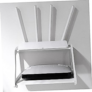 SOESFOUFU 1pc Router Storage Rack Layer Storage Shelf Router Rack Router Storage Mount Shelf Router Stand Wall Mount Shelf Double-layer Storage Holder Shelf Bracket Mini Router Plastic White