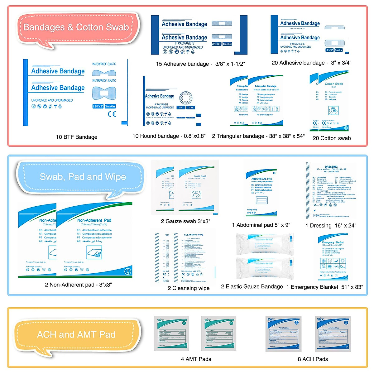 WELL-STRONG 123pcs Survival First Aid Kit Waterproof First Aid Kit Roll Top Boat Emergency Kit with Waterproof First Aid Items for Fishing Kayaking Boating Swimming Camping Rafting Beach