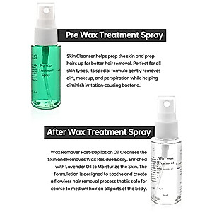 Waxer Ciker Roll On Wax Kit for Women and Men at Home Wax Roller Warmer 2 Honey Roll-On Wax Cartridge Refill Pre Wax Treatment Spray Lavender Oil Wax Remover 100 Non-Woven Wax Strips for Sensitive Skin Hair Removal Waxing Kit