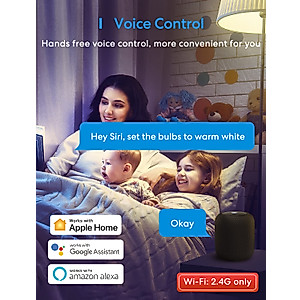 meross Smart Light Bulb, BR30 Flood WiFi LED Bulbs Compatible with Apple HomeKit, Alexa, Google Assistant & SmartThings, Dimmable E26 Multicolor 2700K-6500K RGBCW, 1300 Lumens 100W Equivalent, 1 Pack