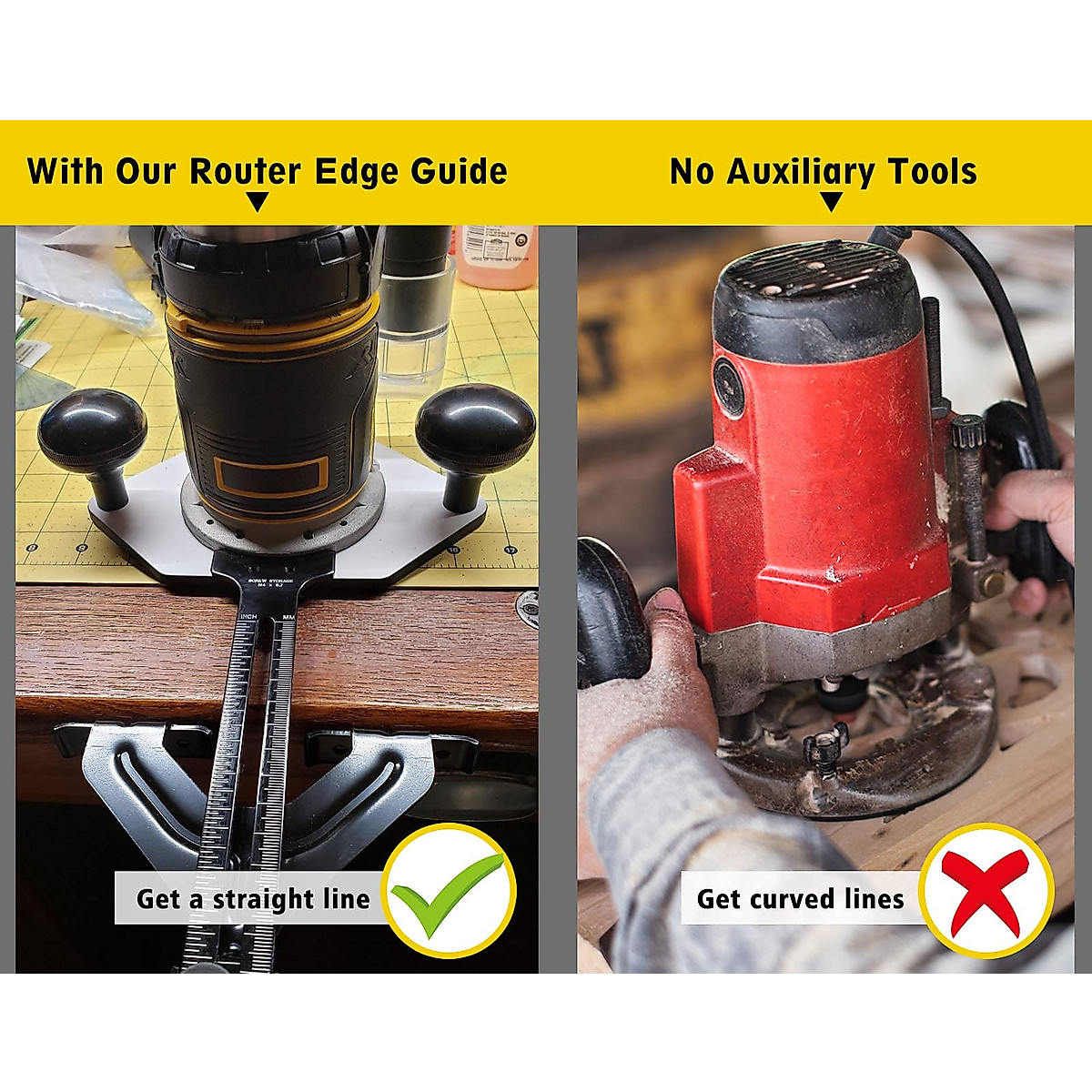 Router Edge Guide for Fixed Base Compact Router (DNP618), Straight Edge Guide for Quickly Attached to Router Fixed Base