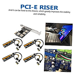 SOLUSTRE 3 Sets Riser Card USB Adaptor PCI- E Adapter PCI Express Extension Adapter PCI- E Mining Extender PCI- E Riser PCI- E Mining Adapter PCI- E Mining Riser Computer Expansion Card abs