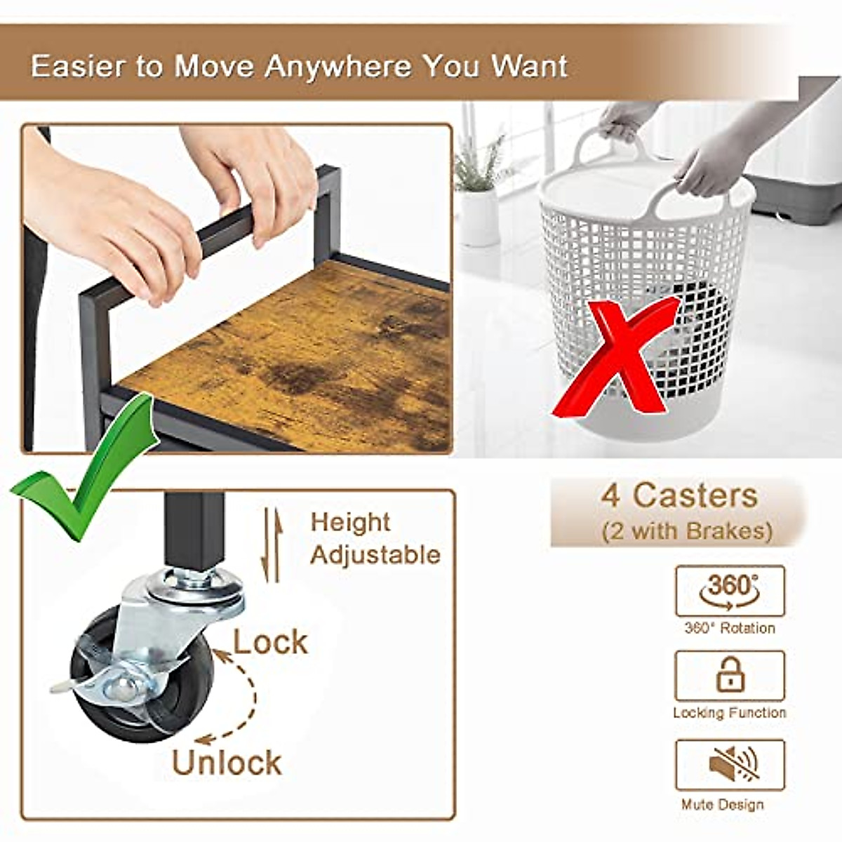 DAELIFKER Laundry Basket, Laundry Hamper 3 Section with Wheels, One Shelf, Metal Frame and Removable Laundry Sorter Bags, Clothes Hampers for Laundry Room (Black, 85 L)