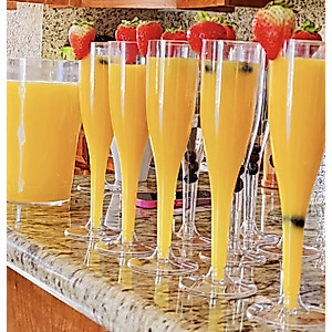 Oojami 30 pc Clear Plastic Classicware Glass Like Champagne Wedding Parties Toasting Flutes