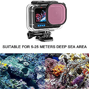 FitStill Waterproof Housing for Go Pro Hero 11 Black/Hero 10 Black/Hero 9 Black,Protective 60m Underwater Dive Case Shell with 3 Pack Filters