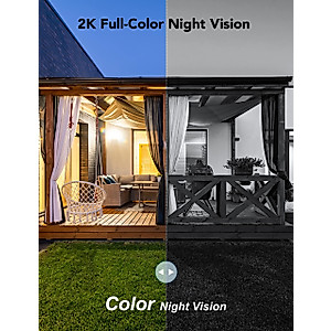 GNCC WiFi Security Camera Outdoor 2K 360° Home Security Camera Surveillance Camera Wired with Auto Tracking, Color Night Vision, SD & Cloud Storage, 2-Way Talk, Waterproof (2.4Ghz, K1Pro)