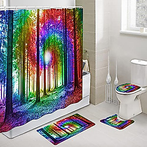 Beach Sea Turtle Shower Curtain Set with Rugs, Nautical Sea Marine Animal Tortoise on Rustic Wooden Bathroom Accessories Sets Non-Slip Mats, Bath Curtains with Bath Mats and Toilet Lid Seat Cover