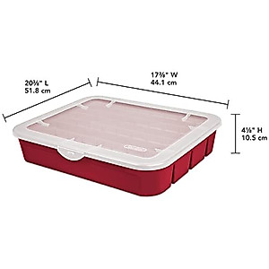 Sterilite Red Holiday Ornament Adjustable Storage Container Organizer Case- Holds 32 Ornaments