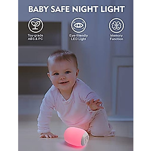 AMEXI Touch Lamp, Night Light Portable Table Sensor Control Bedside Lamps with Quick USB Charging Port, 3 Level Dimmable Warm White Light & 13 Color Changing RGB (Color-3)