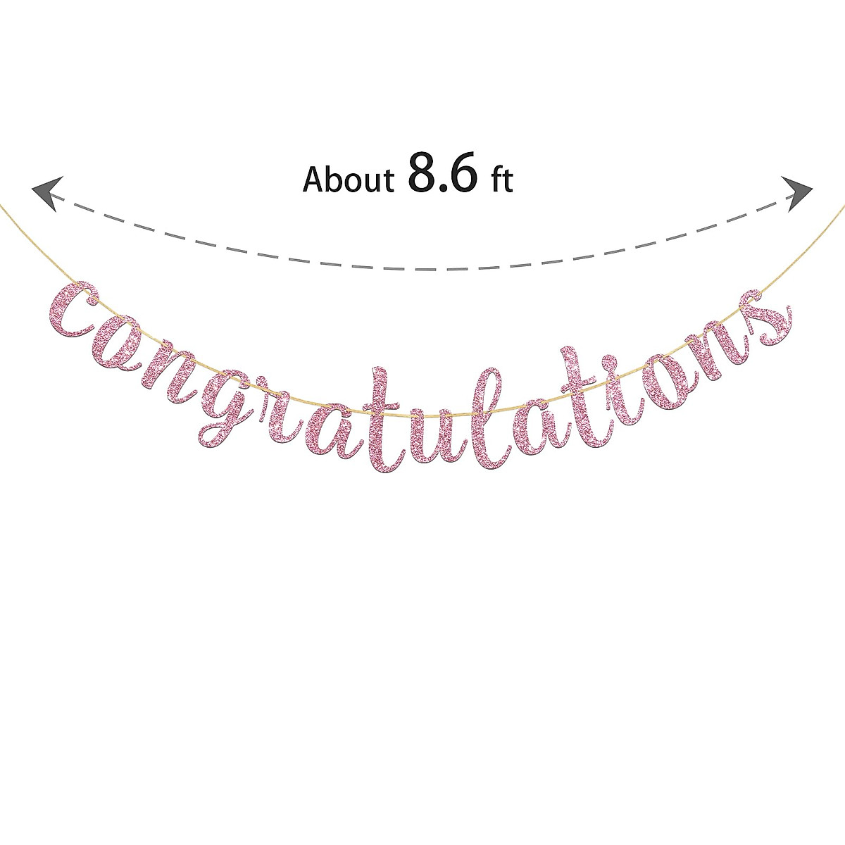 Dalaber Congratulations Banner,Congratulations Banner for Anniversary/Graduation,2024 Congratulations Graduation Party Decorations for College Graduation Party Decorations Supplies-Pink