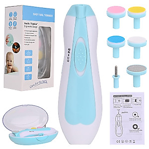 Baby Nail Clipper,Electric Baby Nail Trimmer,Toes Fingernails Care Trimmer with LED Light for Newborn,Kids and Adults(Blue)