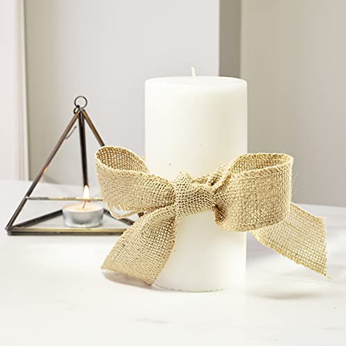 Idiy Natural Burlap Ribbons (1" Wide, 10 Yards) - No Wire, 100% Jute - Great for DIY Crafts and Projects, Gift Wrapping, Wedding Decoration, and More!