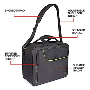 USA GEAR Xbox Series X Carrying Case - Xbox Series X Travel Case Compatible with Xbox Series X Console & Xbox Series S - Customizable Interior for Xbox Controllers & More Gaming Accessories (Green)