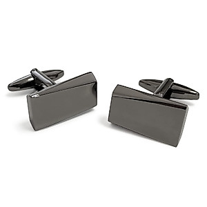 MERIT OCEAN Black Classic Cufflinks for Men Stainless Steel Wedding Business Gifts