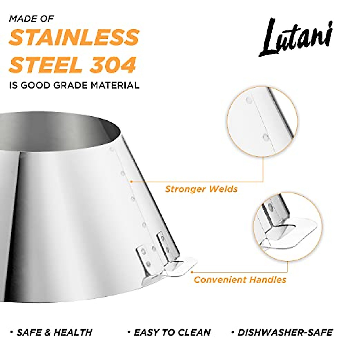 LUTANI 10 inch BBQ Whirlpool for Weber Kettle Grills 22 26.75 WSM - Stainless Steel Barbecue Kettle Grill Accessories - Medium Barbecue Charcoal Kettle Accessory (10" handle)