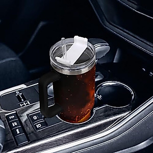 Super Volcano Tumbler with Handle Travel Mug Water Bottle Tea Coffee Cup Black-style