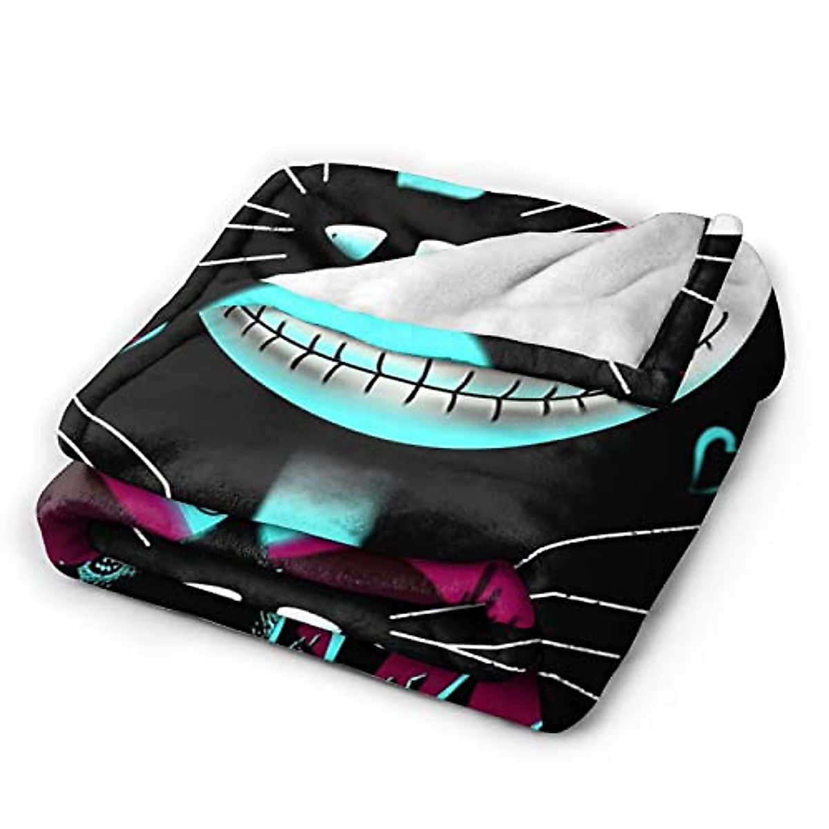3D Printed Christmas Blanket Jack & Sally Adult Blanket Novelty Soft Flannel Blanket for Couch Bed Living Room Sofa 2-50"x40"