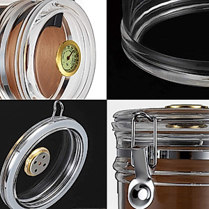 XIFEI Acrylic Humidor Jar with Humidifier and Hygrometer,humidor That can Hold About 18 Cigars (Clear)