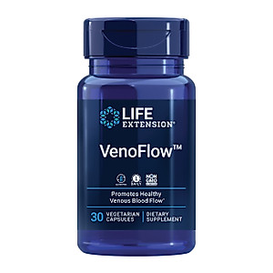 Life Extension VenoFlow - French Maritime Pine Bark and Soy Natto Extract Supplement for Healthy Blood Flow Circulation and Vascular Health – Gluten-Free, Non-GMO, Vegetarian – 30 Capsules