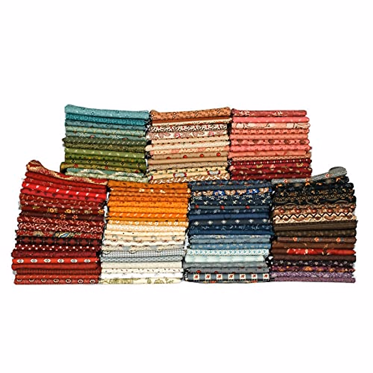 Fields 10 Fat Quarters - American Civil War Fat Quarter Bundle 1800's Historical Reproduction Quality Quilters Cotton Fabrics FQs