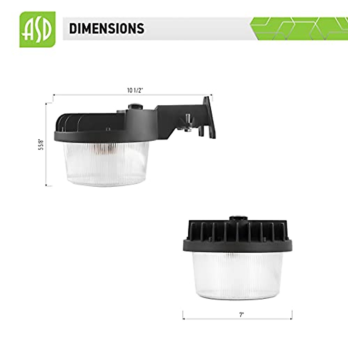 ASD LED Barn Light 70W, Dimmable, Dusk to Dawn Outdoor Lighting, Commercial Grade, 120-277V, Ultra Bright Waterproof Area Light, 110W MH Replacement, 8680 Lm, 4000K, ETL & DLC Premium